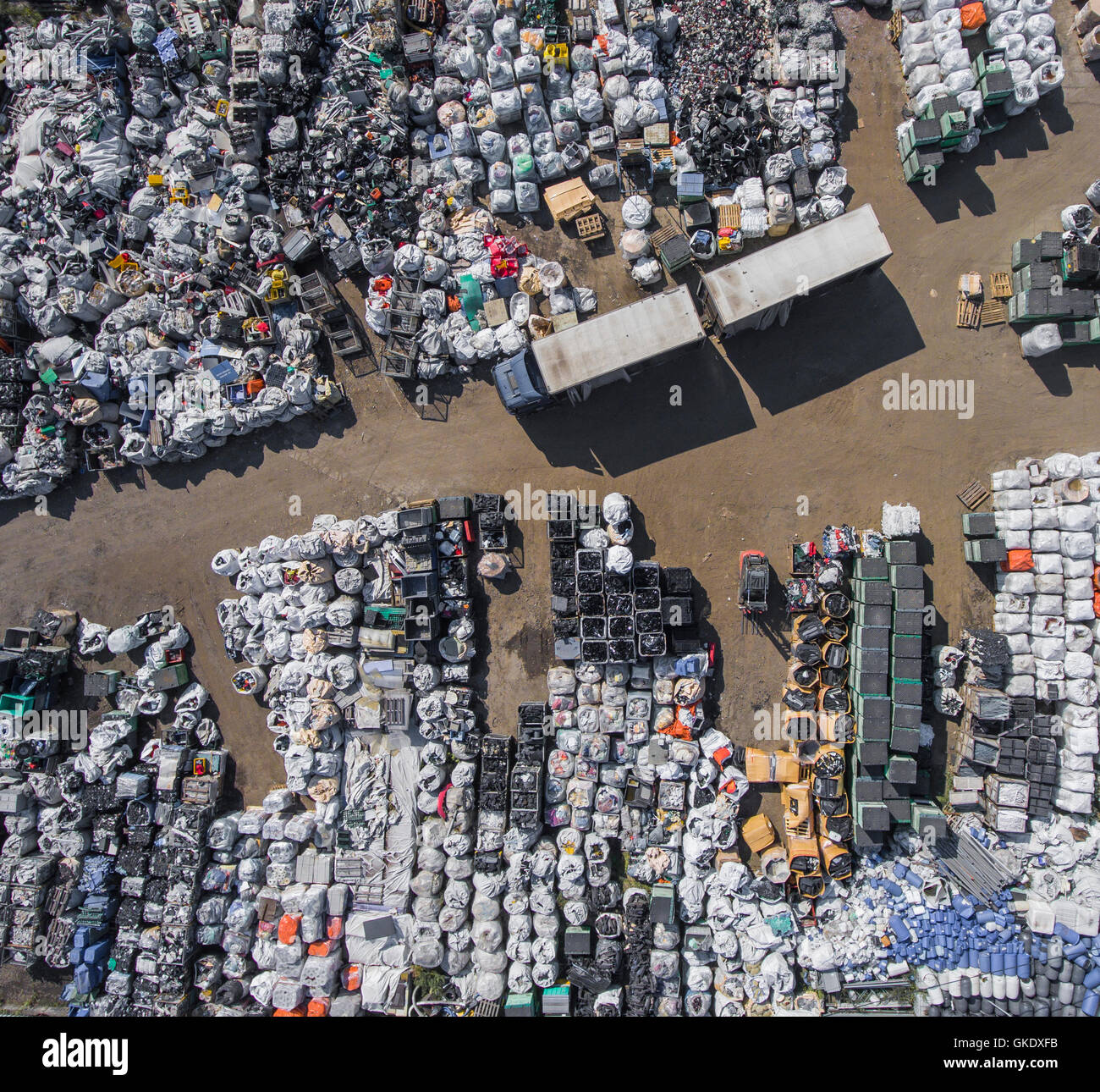 View landfill bird's-eye view. Landfill for waste storage. View from ...
