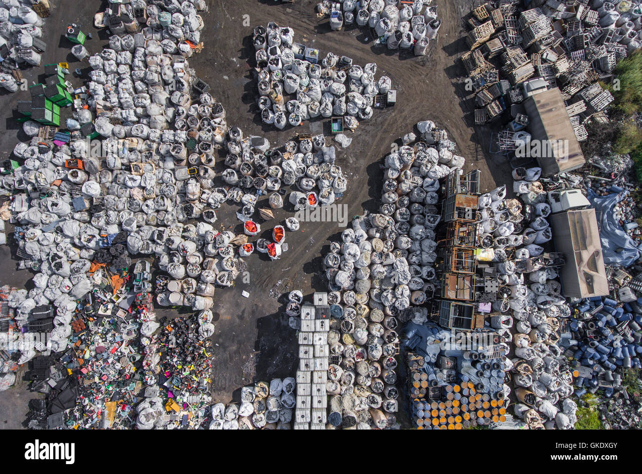 View landfill bird's-eye view. Landfill for waste storage. View from ...