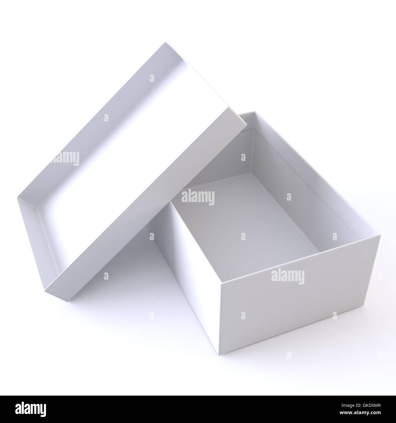 White opened empty box Stock Photo - Alamy