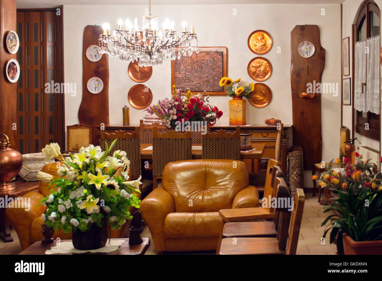 Lounge indoor furniture old style Stock Photo - Alamy