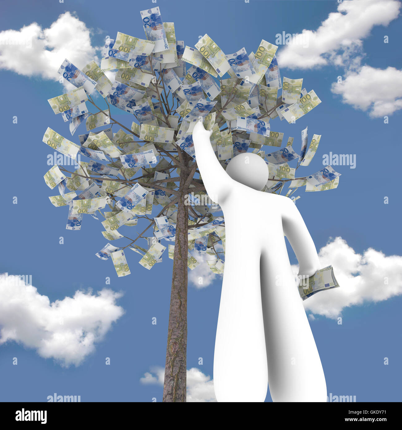 The Euro Tree - Making Money Stock Photo - Alamy