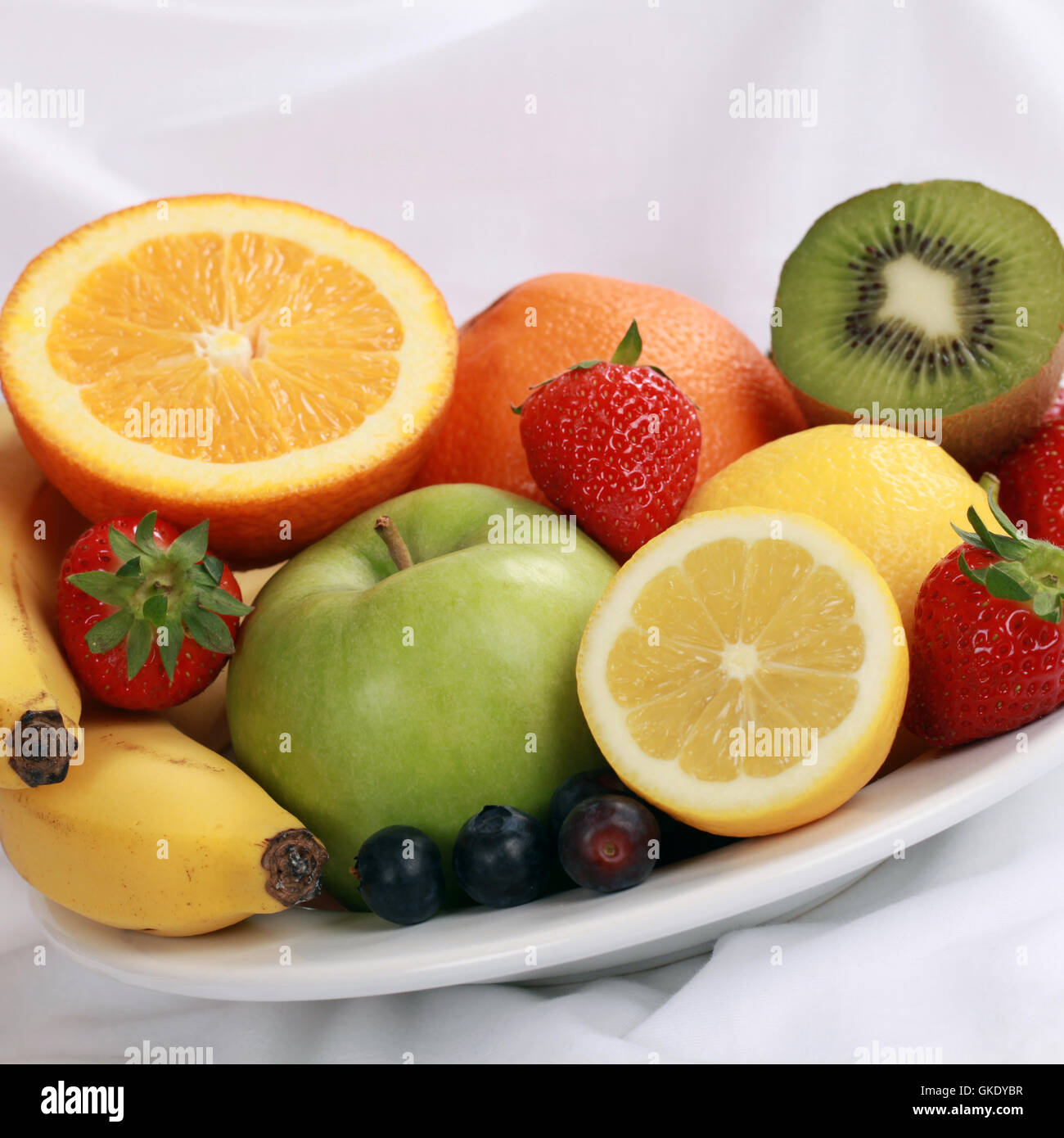 plate of fresh fruit Stock Photo - Alamy