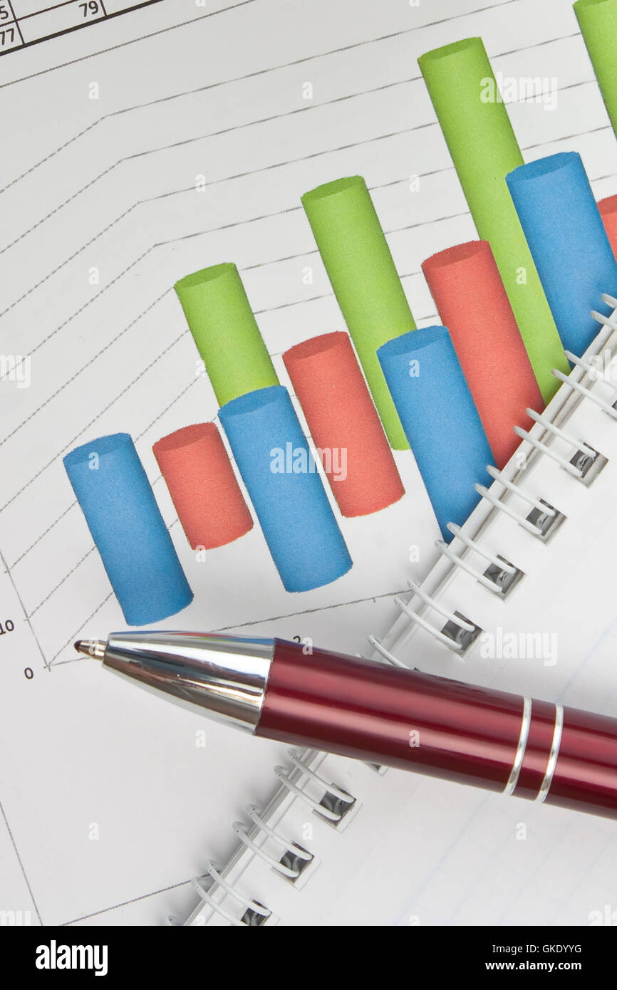Graphs tables and documents Stock Photo - Alamy