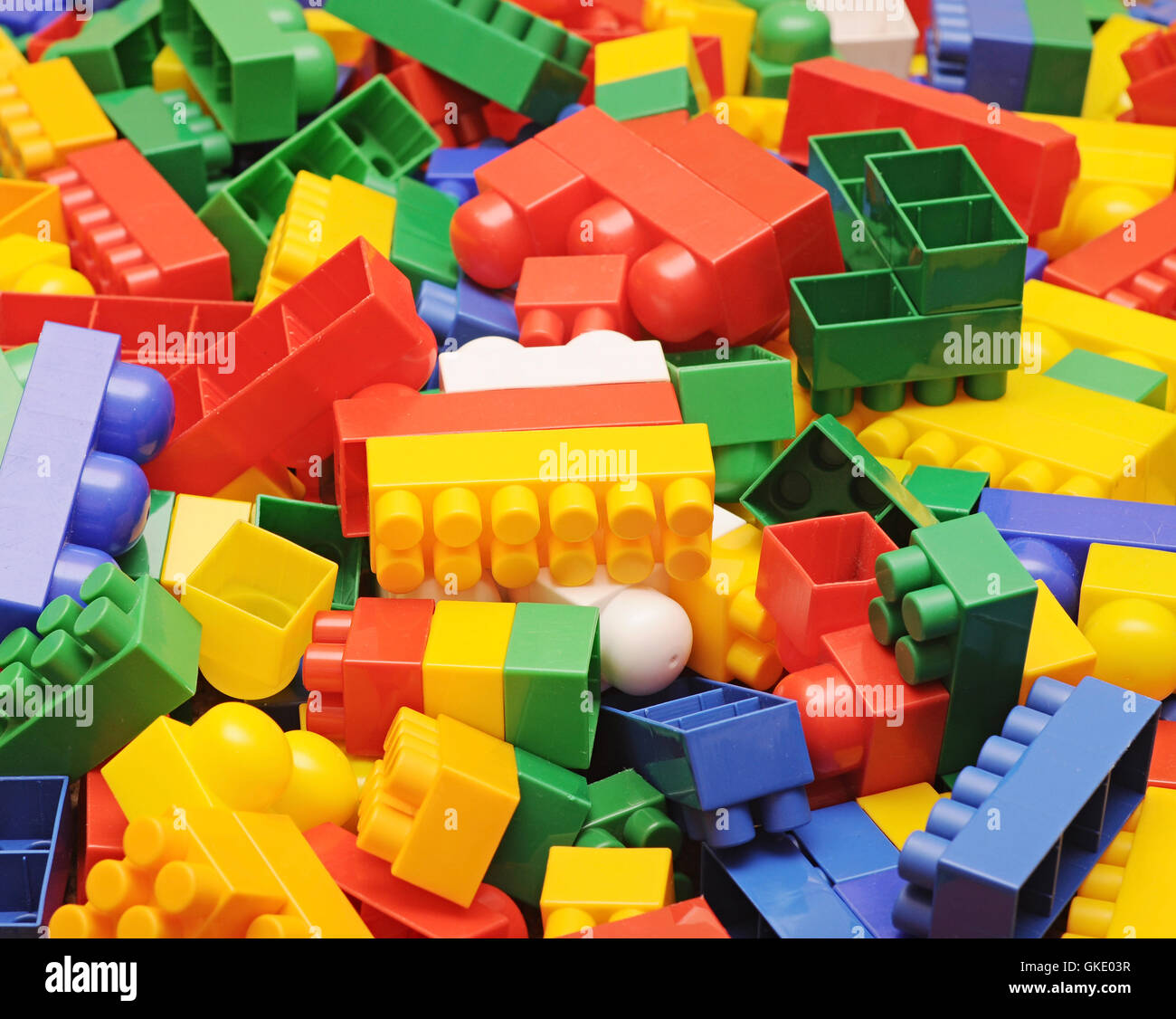 pile plastic toy blocks Stock Photo - Alamy