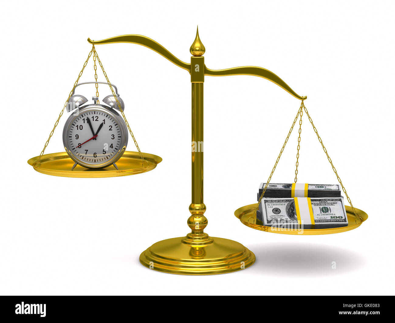 White alarm clock money Cut Out Stock Images & Pictures - Alamy