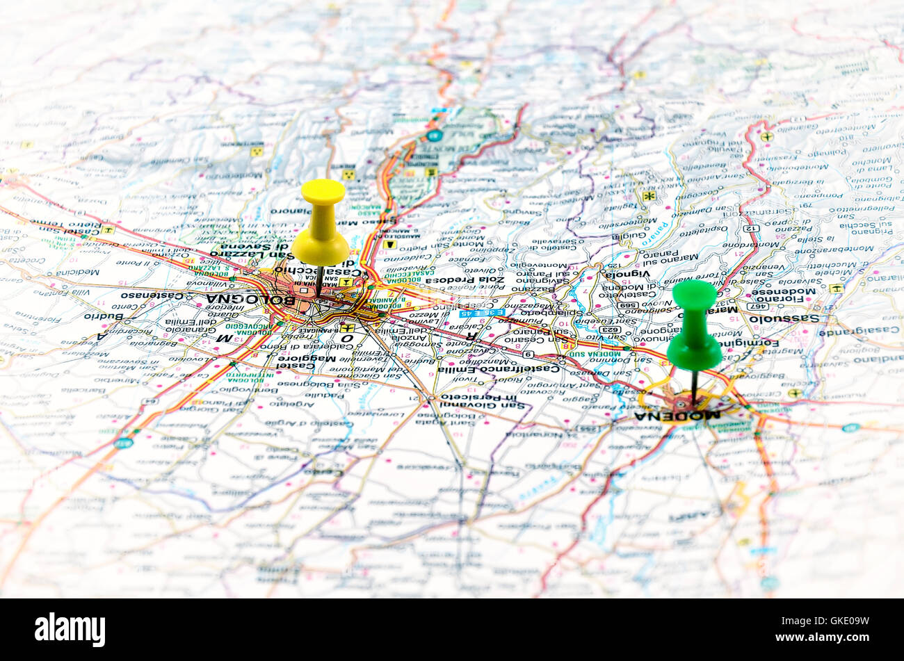 Destination points map hi-res stock photography and images - Alamy