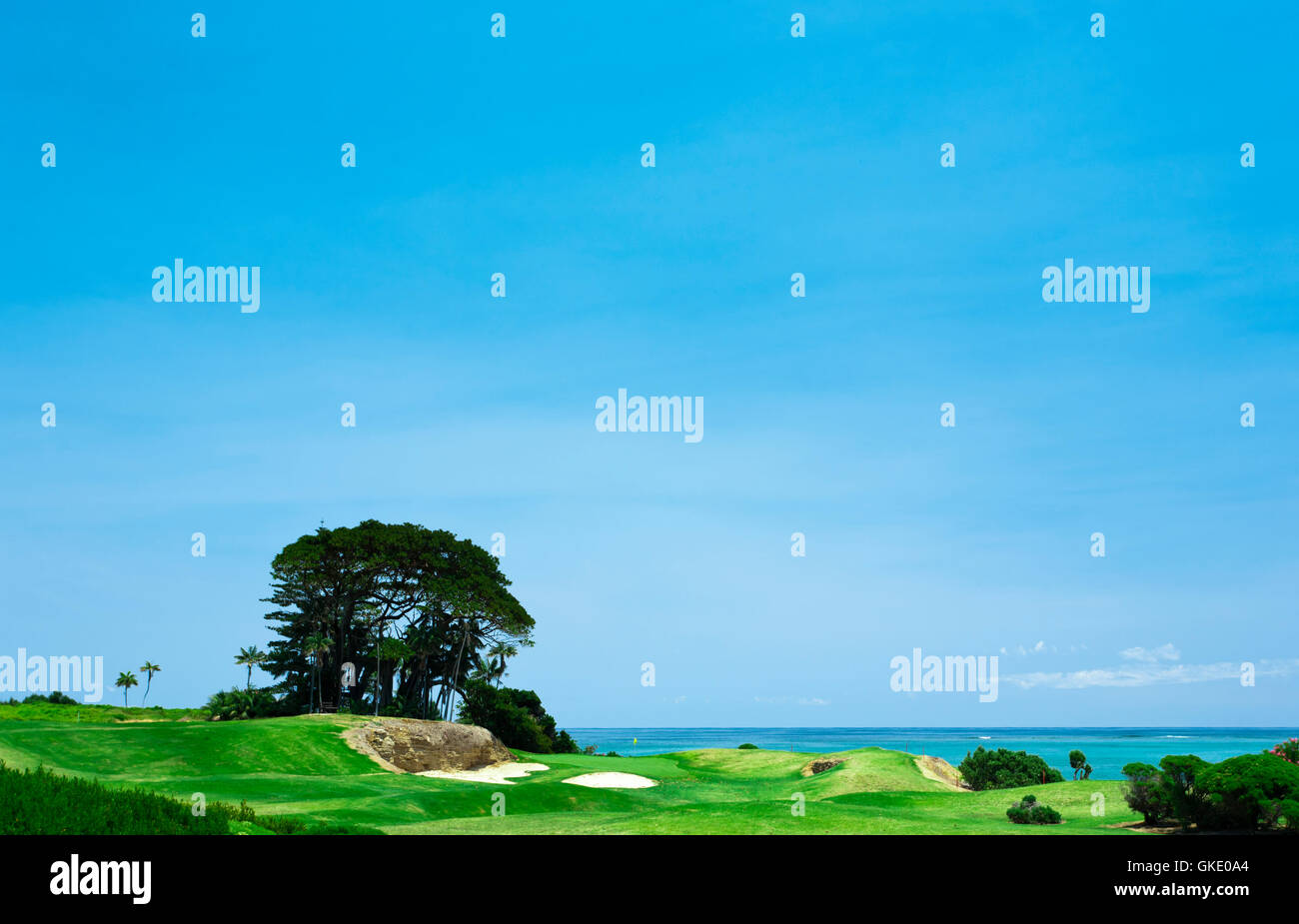Golf Course by the Sea Stock Photo - Alamy