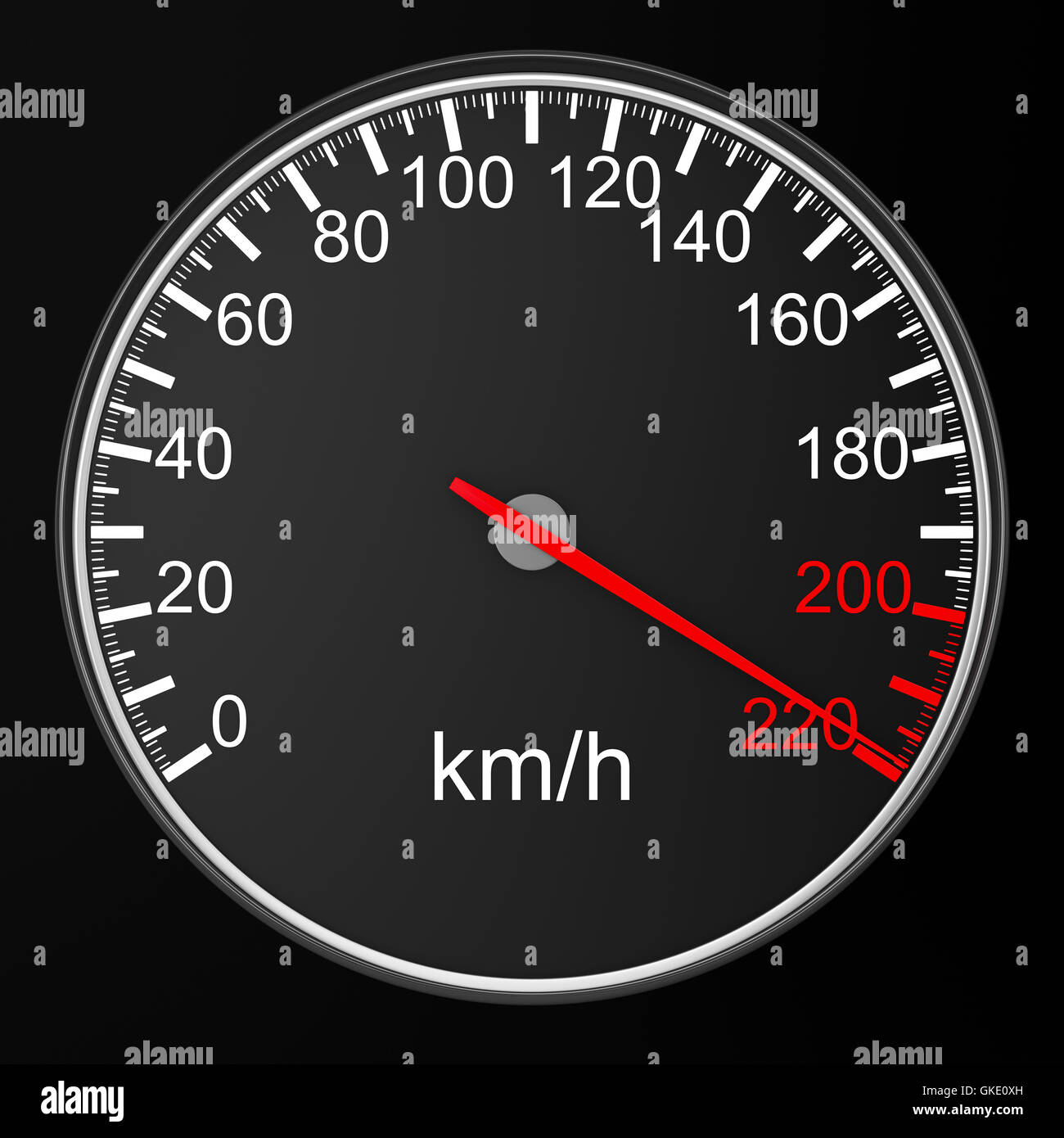 speedometer on black background. 3D image Stock Photo - Alamy