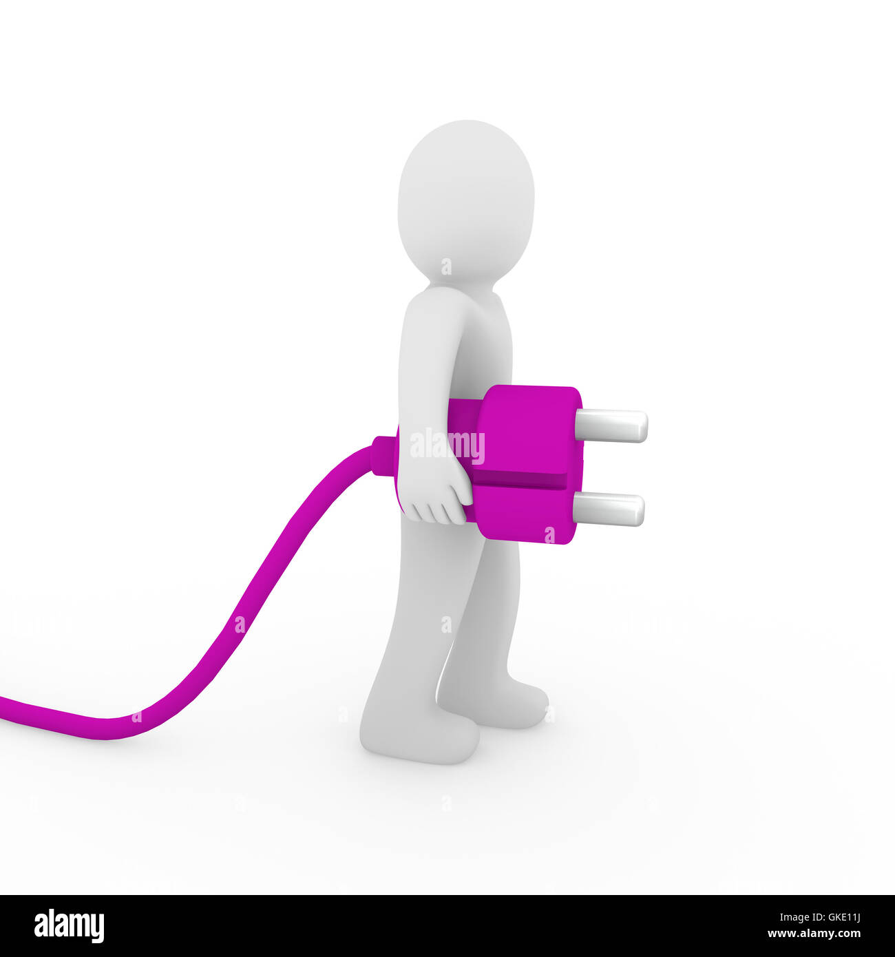 3d man purple plug Stock Photo - Alamy