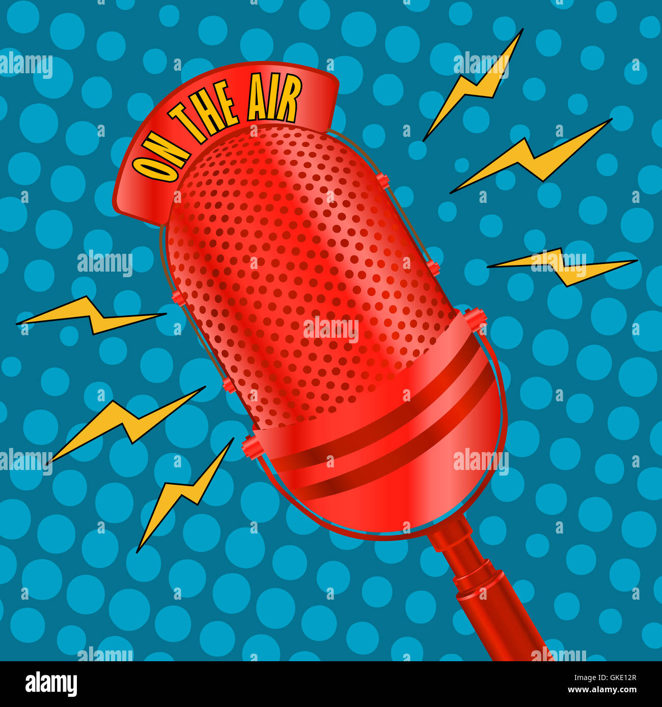 Pop art microphone Stock Photo - Alamy