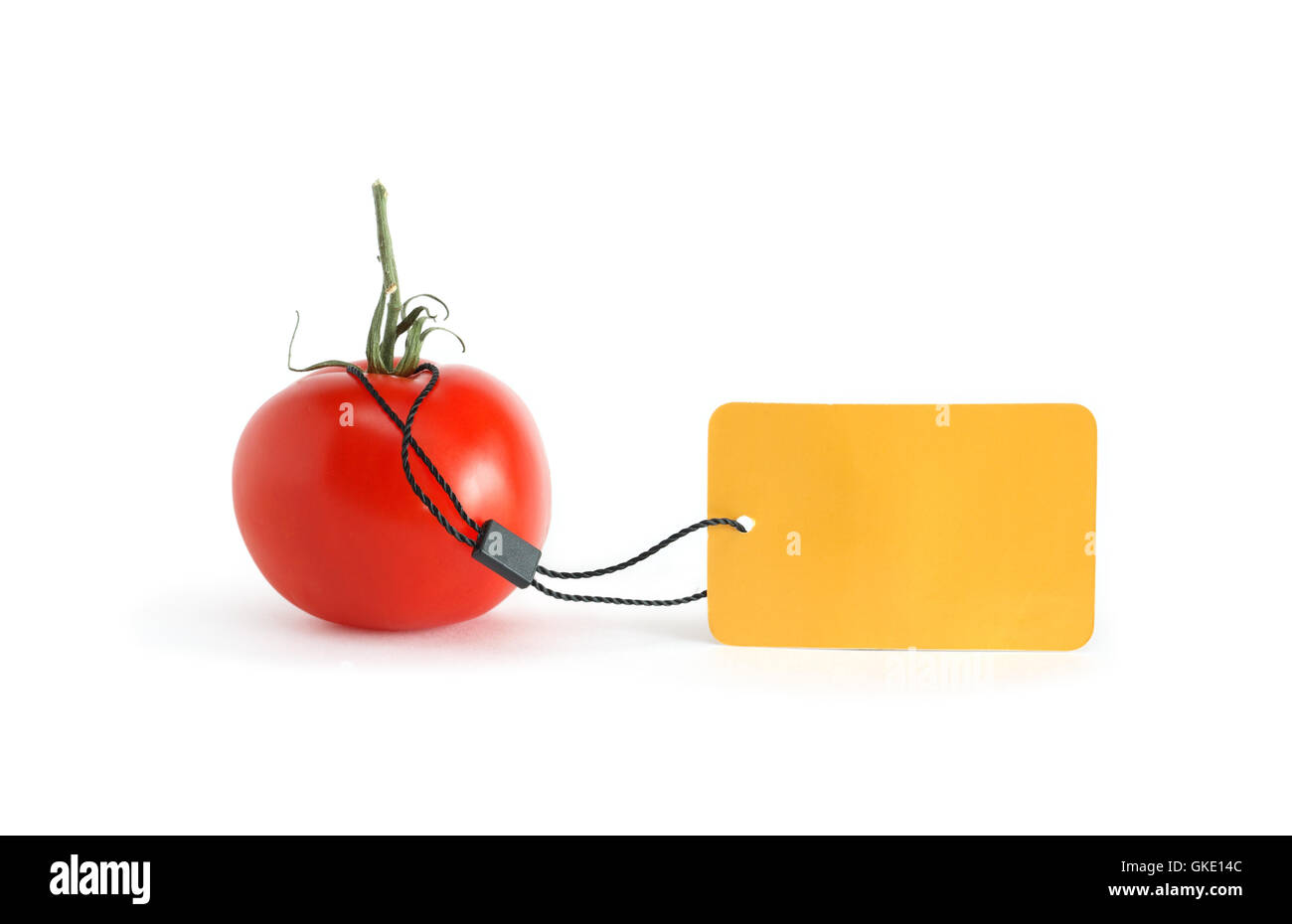 Tomato With Price Tag Stock Photo - Alamy
