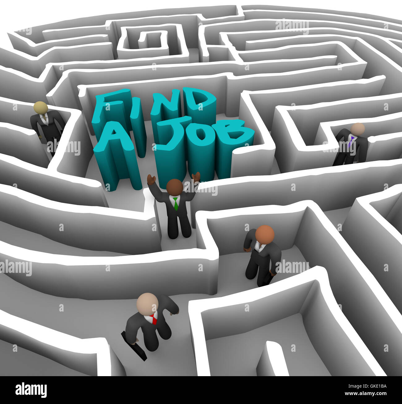 Find a Job - Business People in Maze Stock Photo - Alamy