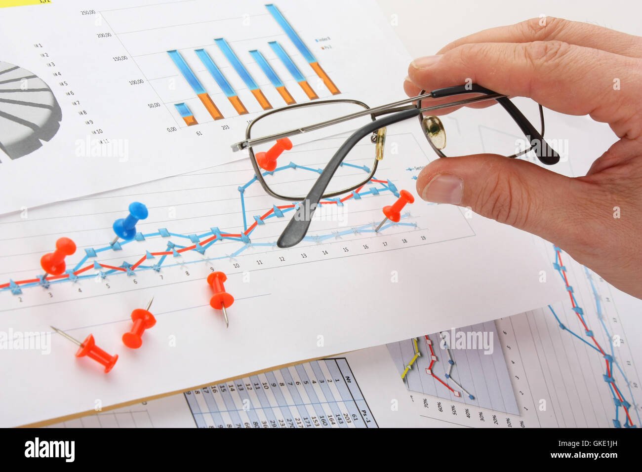 Graphs tables and documents Stock Photo - Alamy