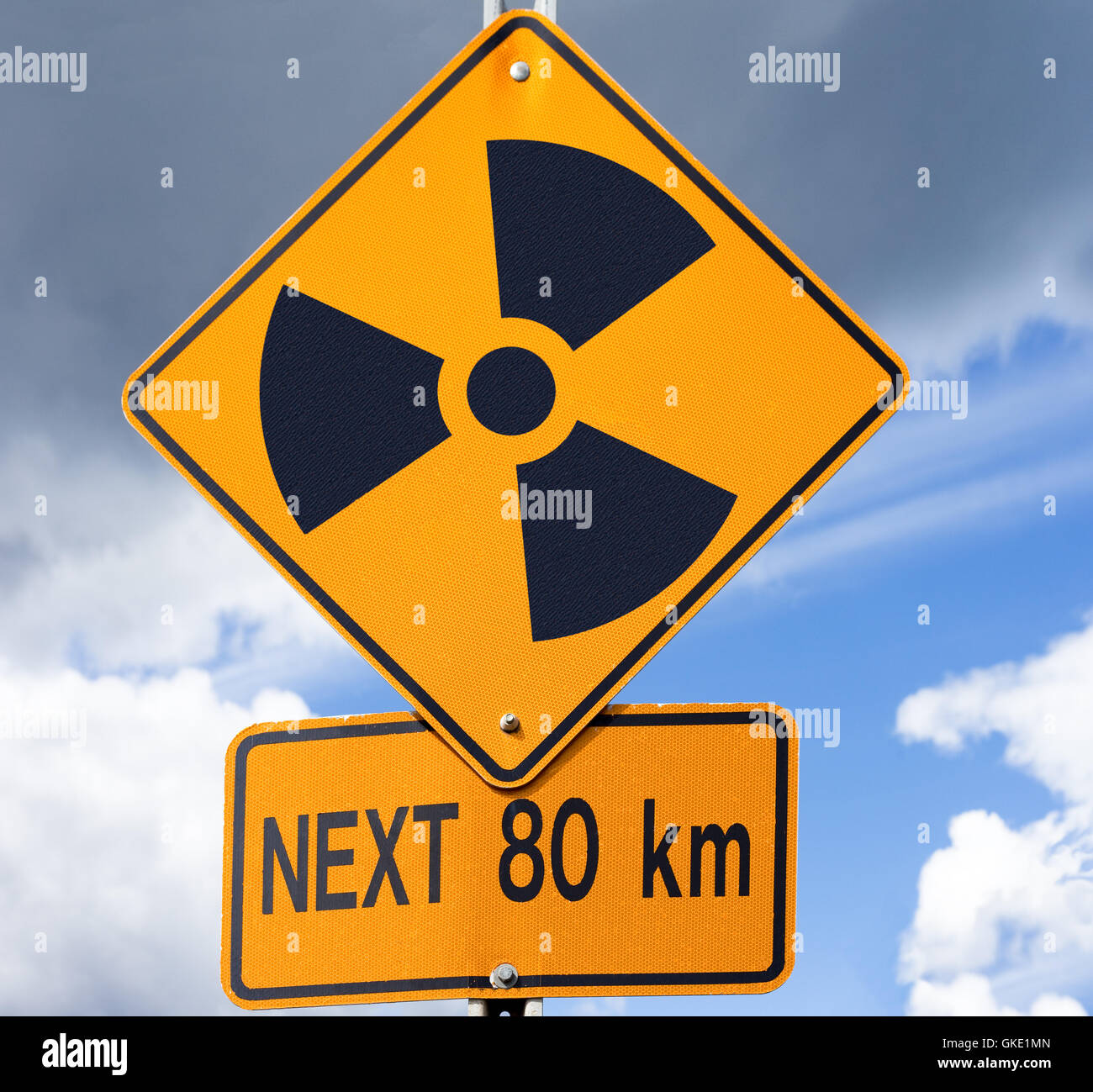Radioactive road sign Stock Photo - Alamy