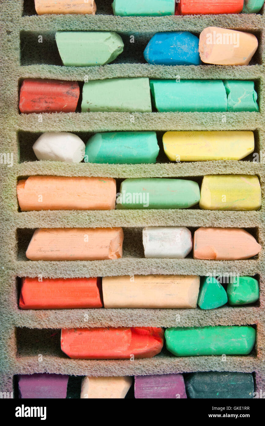 Coloured pastel crayons Stock Photo - Alamy