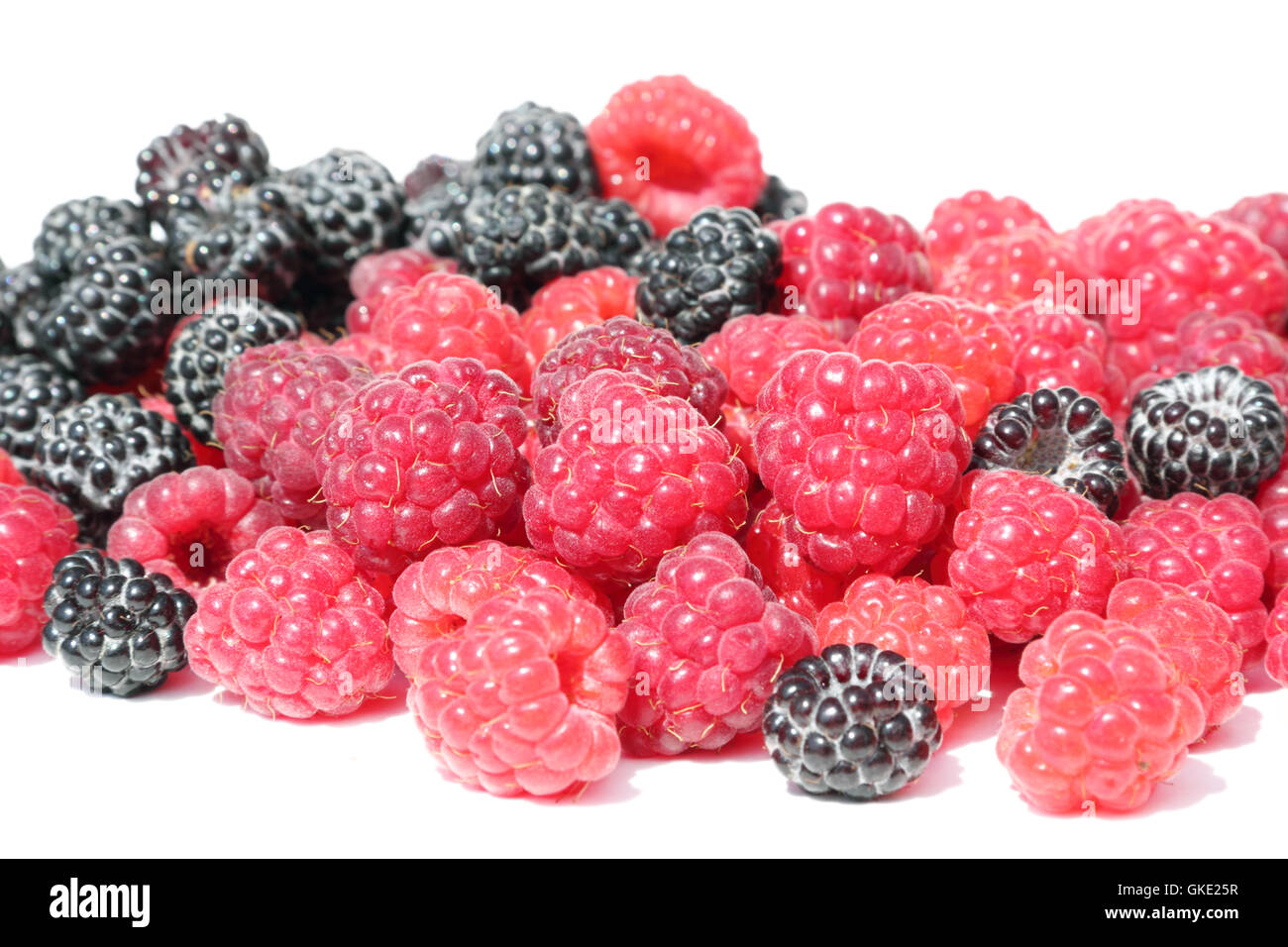 Black and red raspberries Stock Photo - Alamy