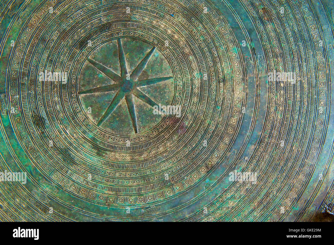 Green and Gold Ethnic Circular Pattern Background Stock Photo - Alamy