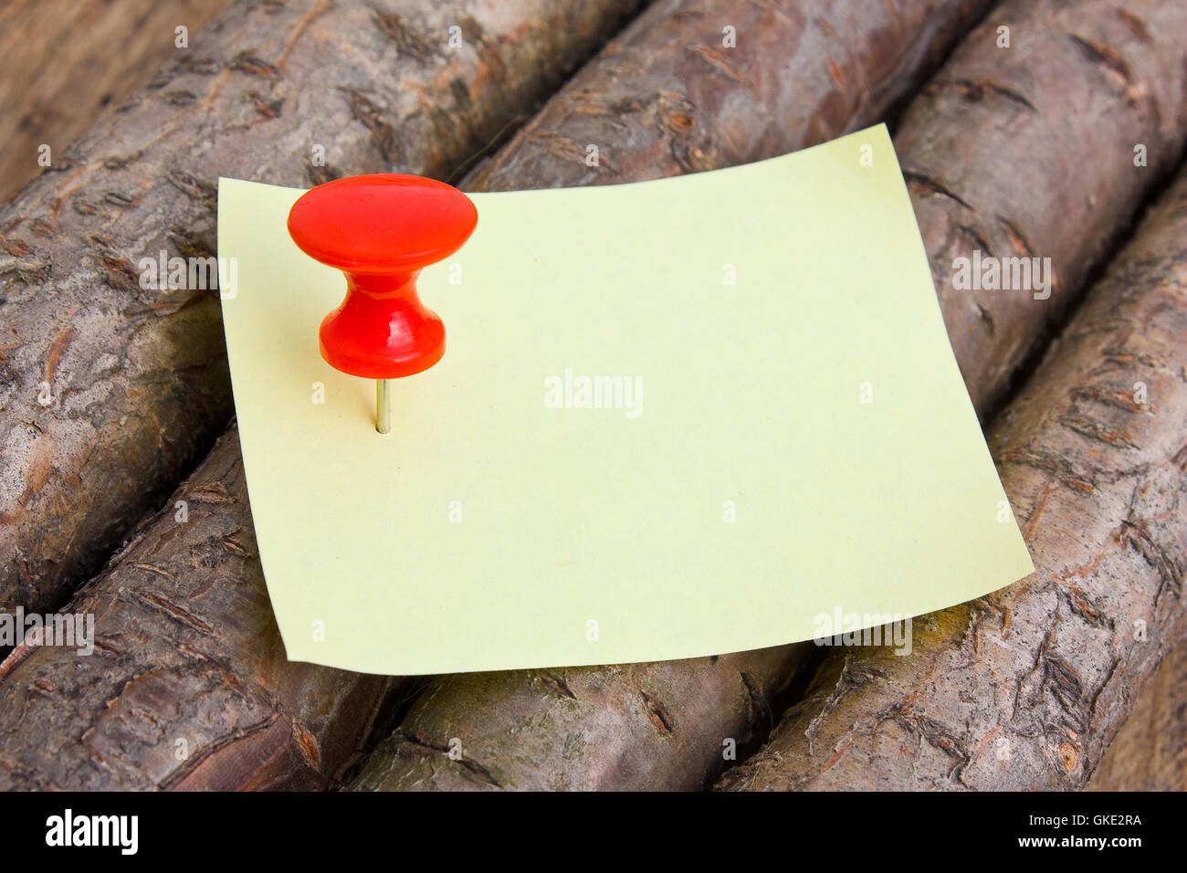 A piece of paper pinned the button Stock Photo - Alamy