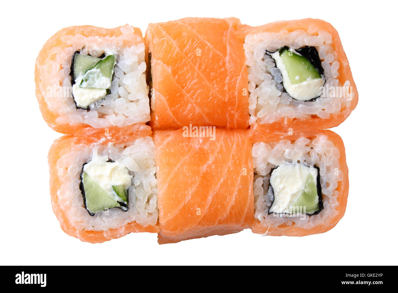 top view of philadelphia rolls Stock Photo - Alamy