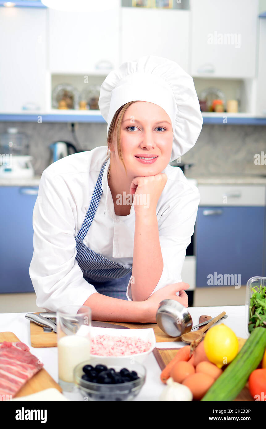 happy cook in the kitchen Stock Photo - Alamy