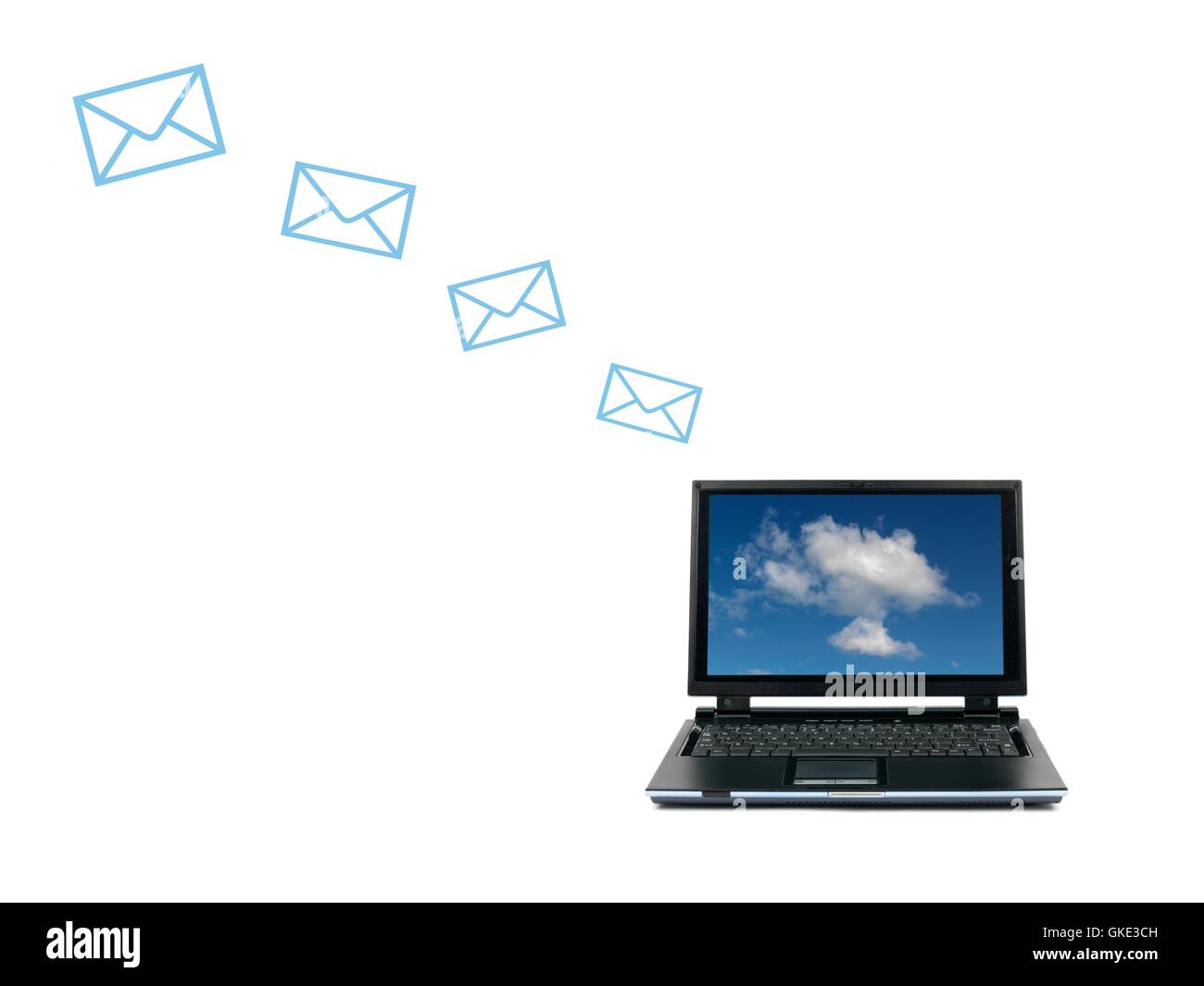 Sending email computer screen Cut Out Stock Images & Pictures - Alamy