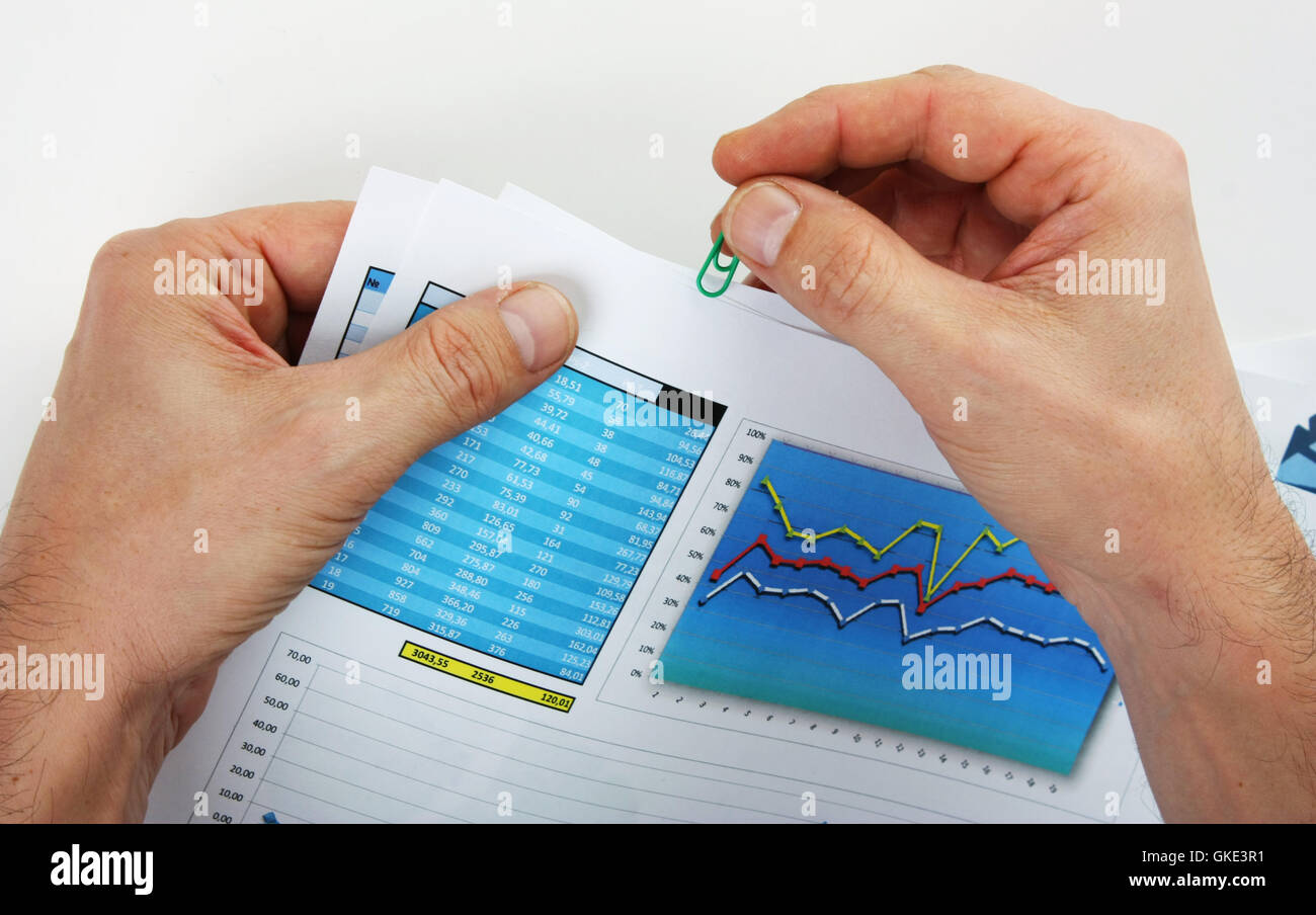 Graphs tables and documents Stock Photo - Alamy