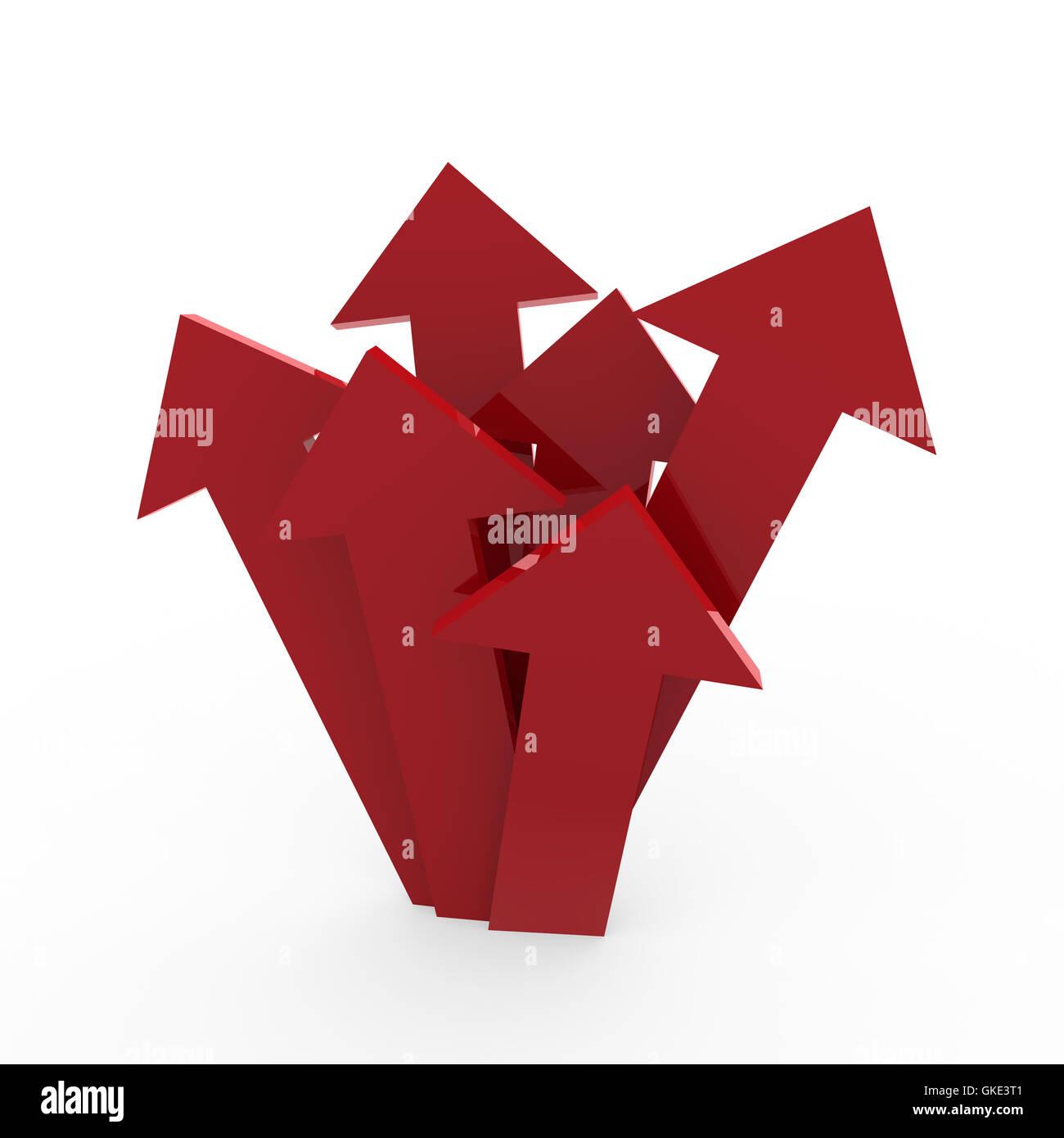 3d arrow high red Stock Photo - Alamy