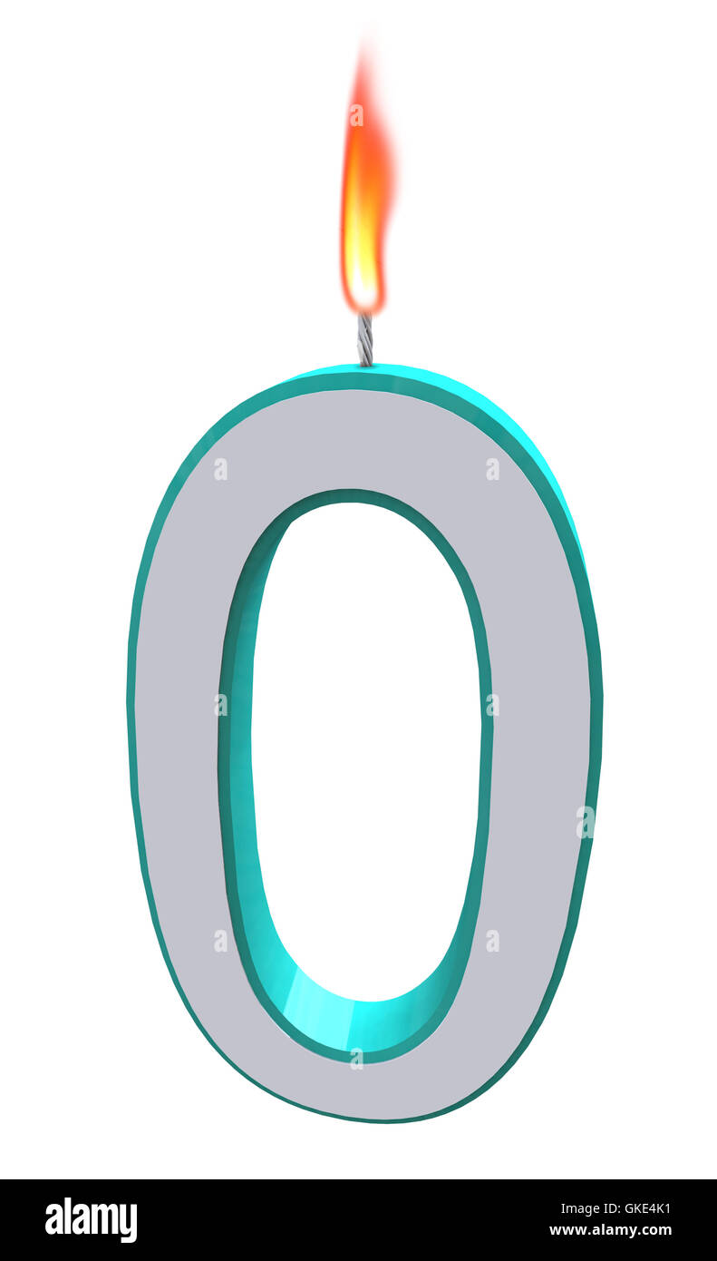 Number Zero Candle Stock Photo - Alamy