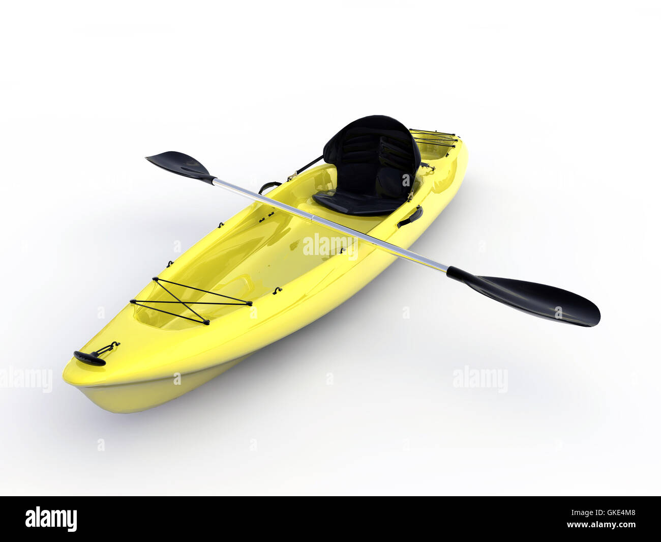 yellow kayak isolated on white background Stock Photo - Alamy