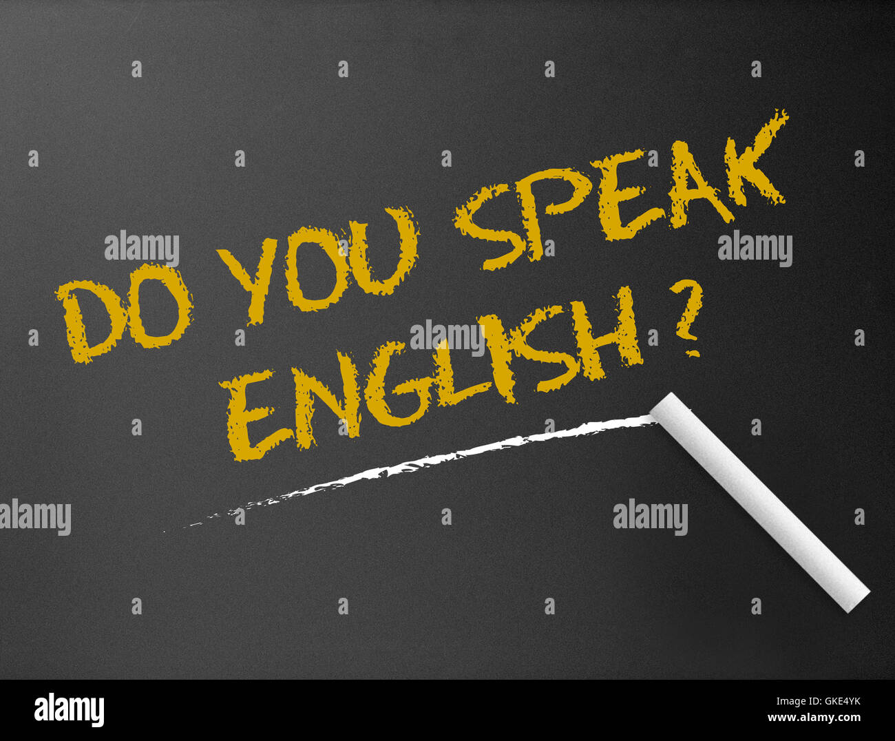 Chalkboard - Do you speak english Stock Photo - Alamy
