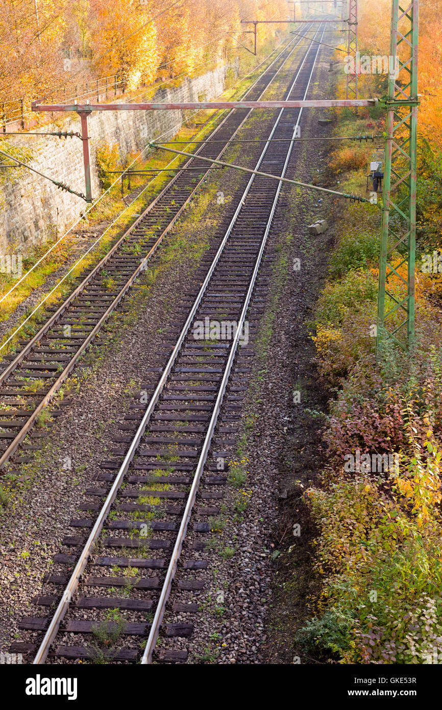 Railway Embankment in Fall Stock Photo - Alamy