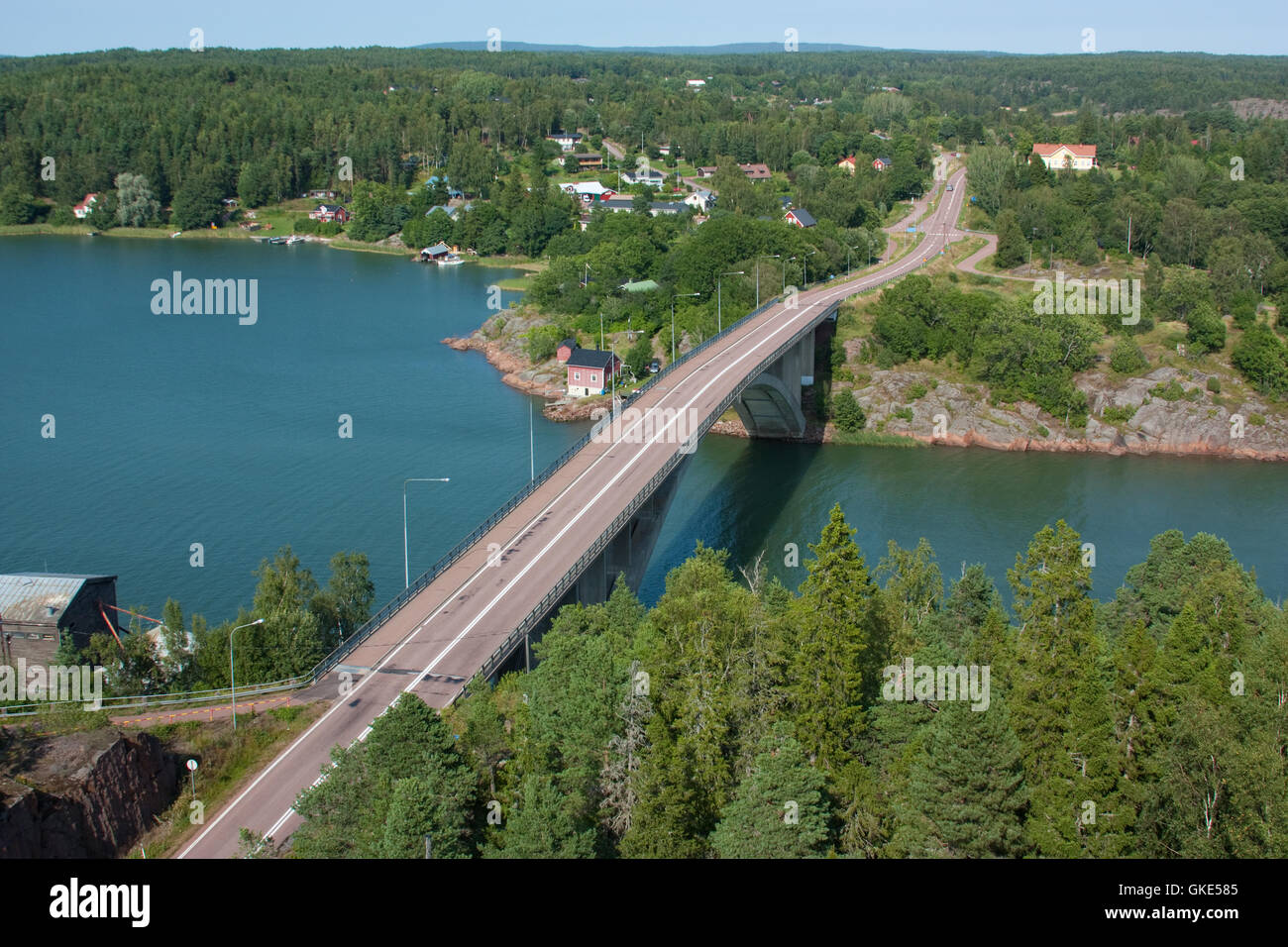 landscape with a bridge Stock Photo - Alamy