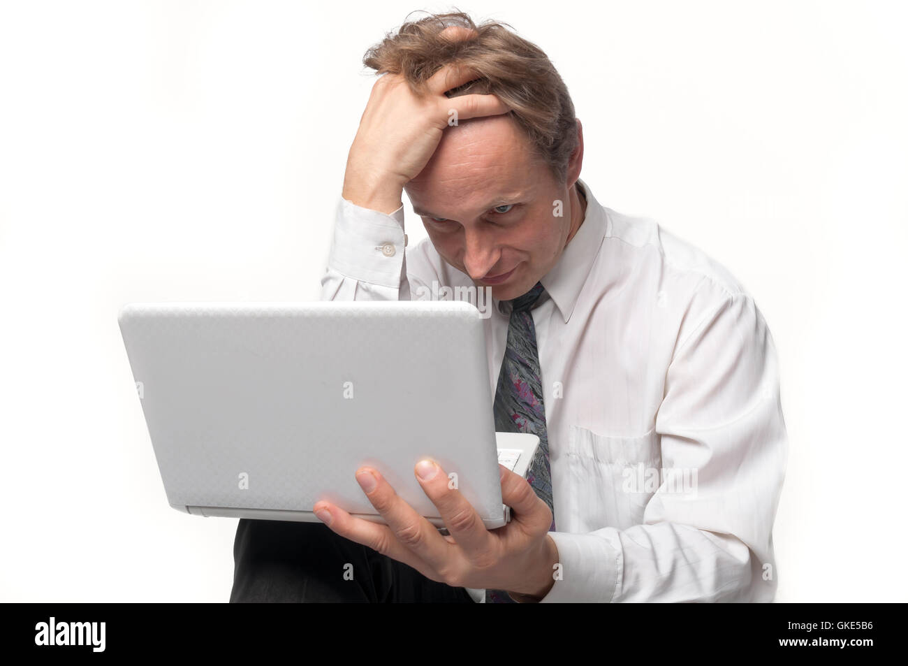 Man with laptop Stock Photo - Alamy