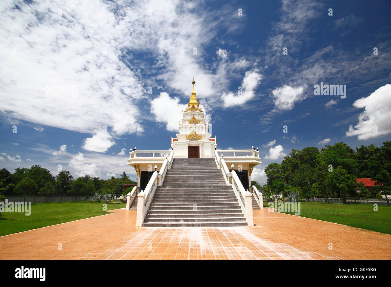 Thai temple and nice blue sky in northern Thailand Stock Photo - Alamy