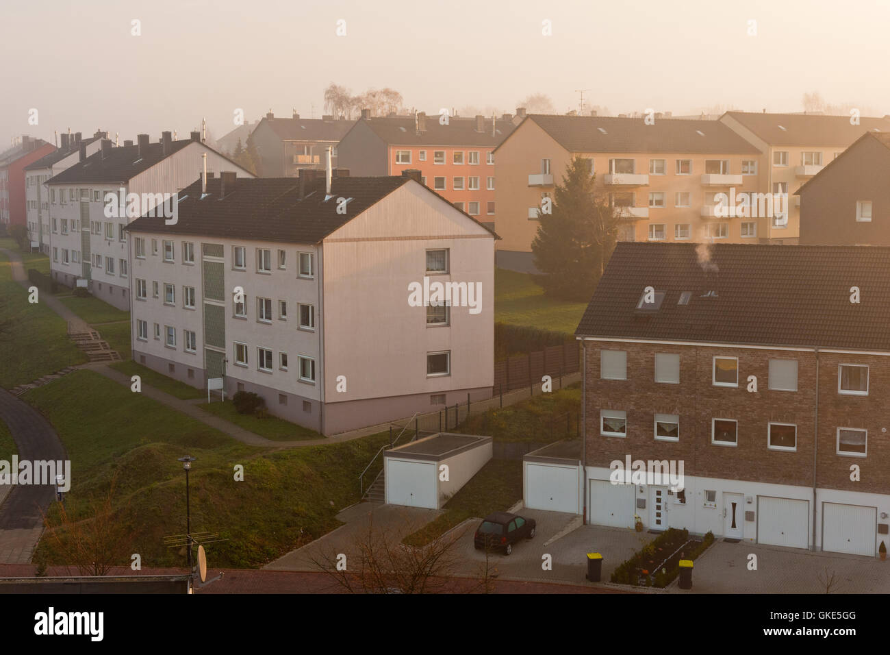 Typical German Suburb of Apartment Buildings Stock Photo - Alamy