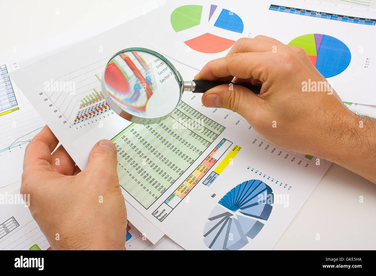 Graphs tables and documents Stock Photo - Alamy