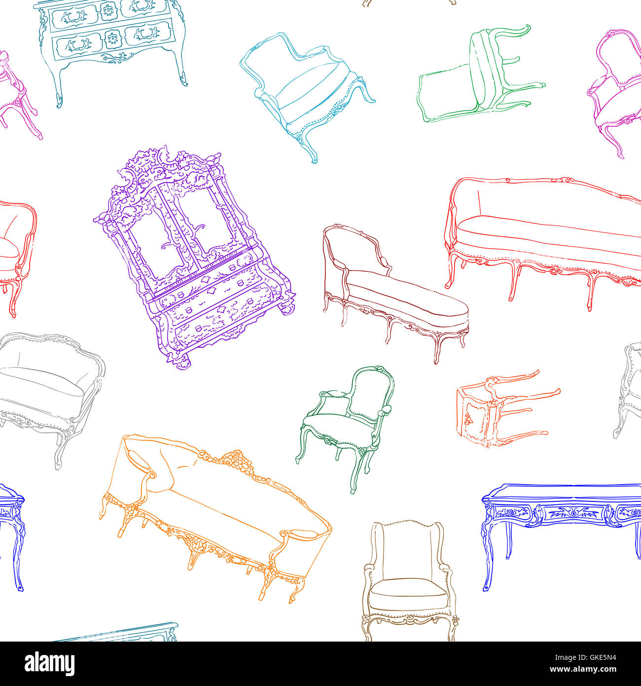 rococo furniture pattern Stock Photo - Alamy
