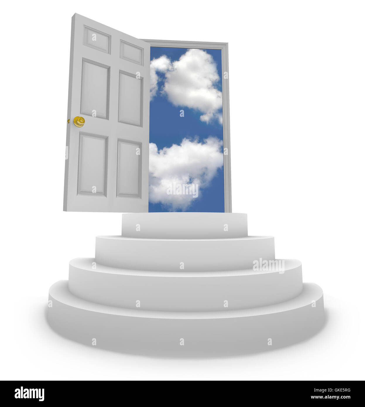 Stairway up to open door Cut Out Stock Images & Pictures - Alamy
