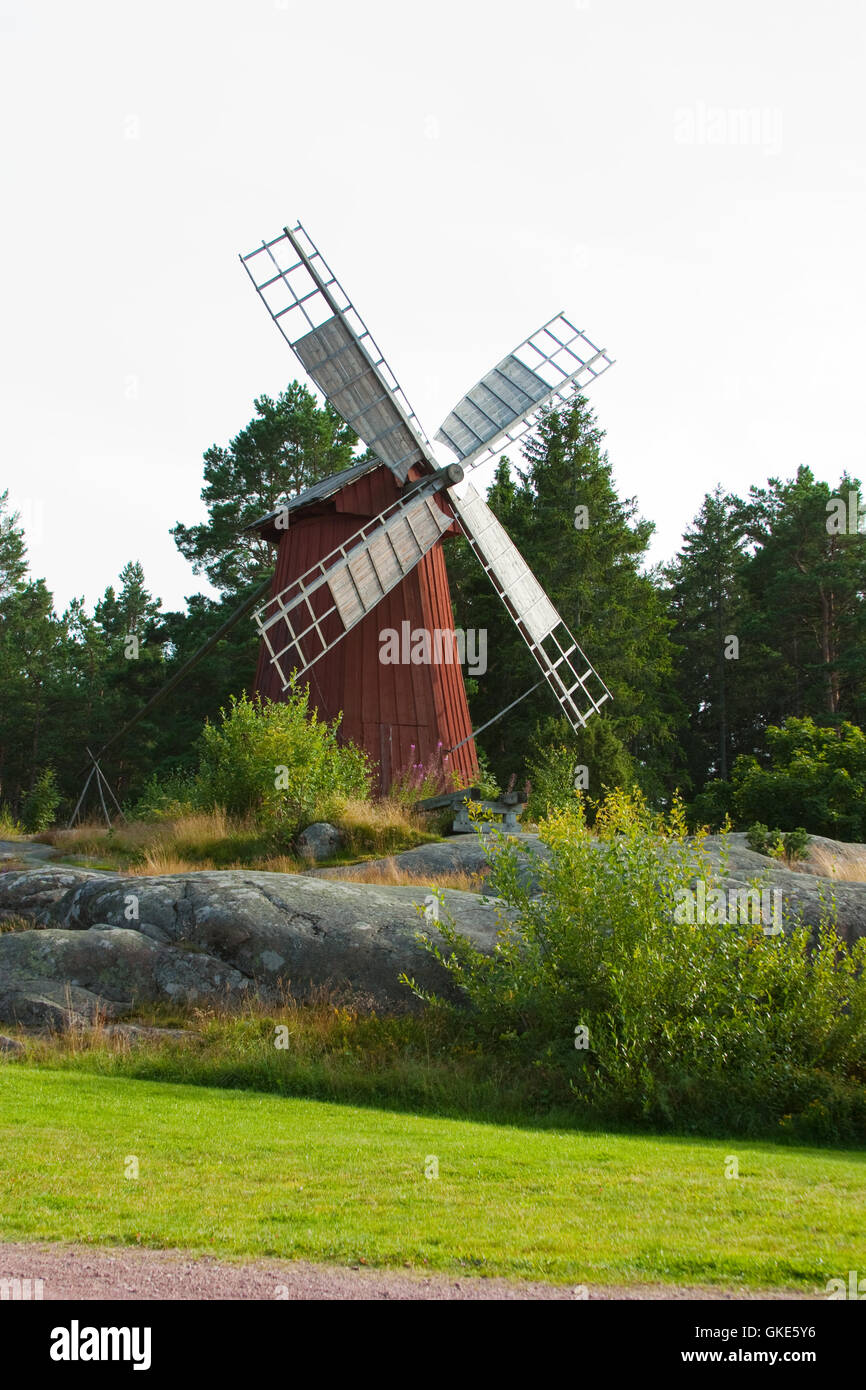 Windmill with meadow and trees hi-res stock photography and images - Alamy