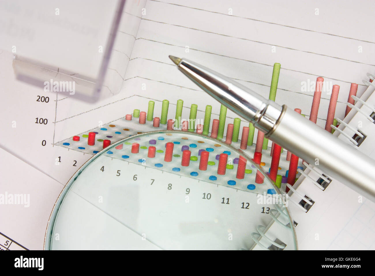 Graphs tables and documents Stock Photo - Alamy