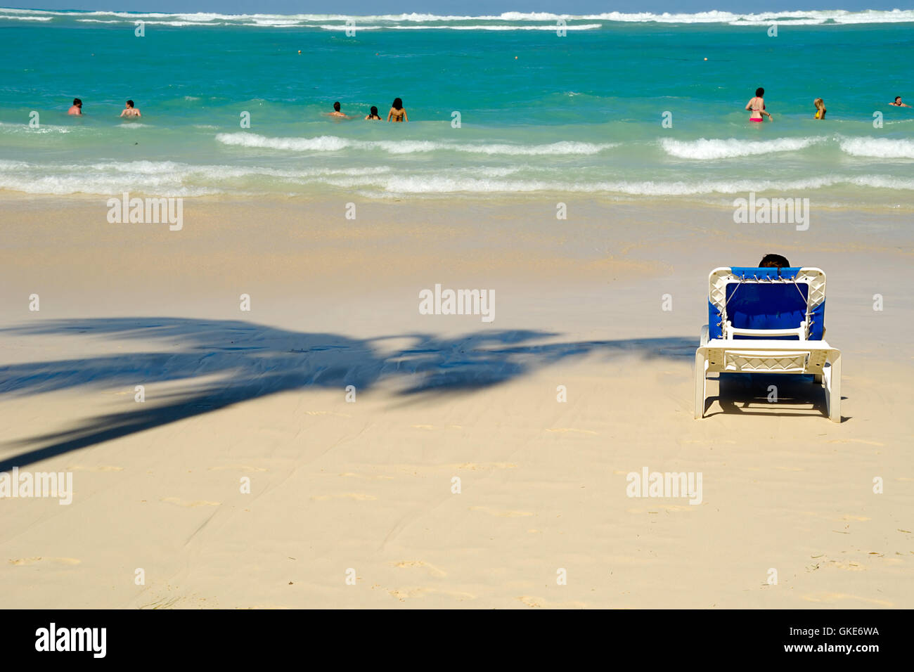 Sunbed on beach Stock Photo - Alamy