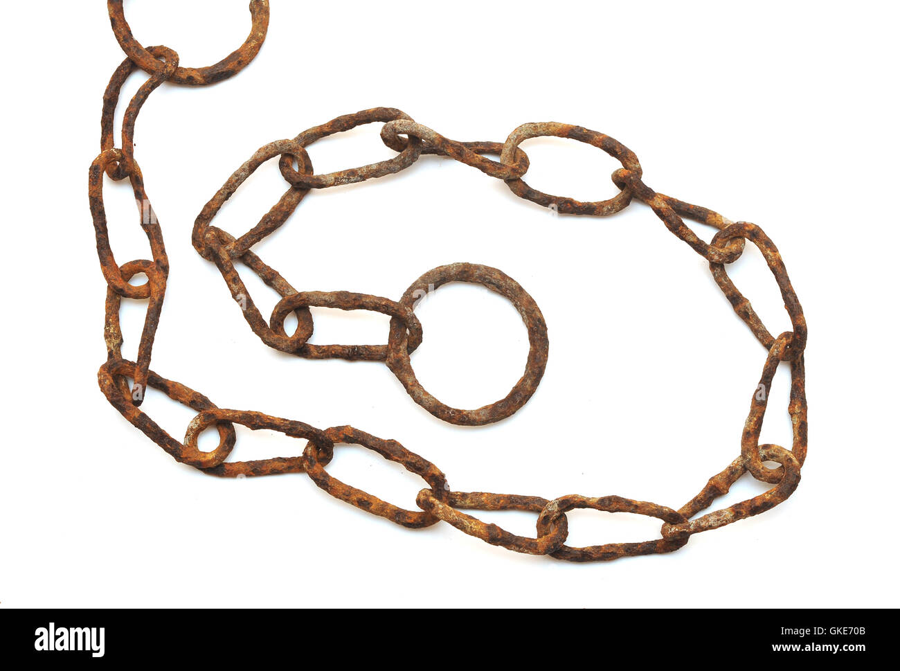 very old rusty chain isolated on a white background Stock Photo - Alamy