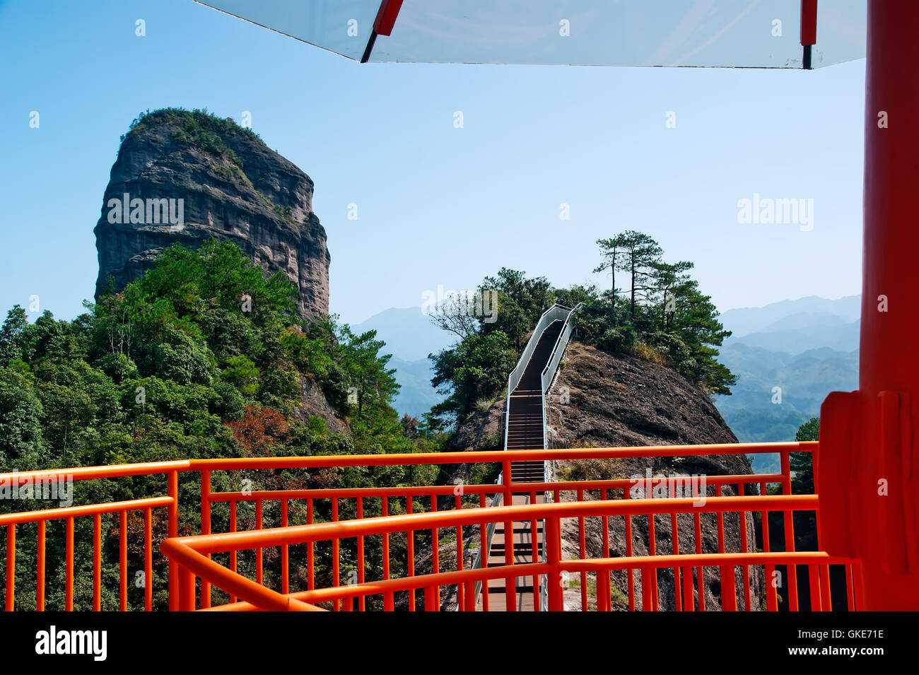 Observation deck and the landscape Stock Photo - Alamy