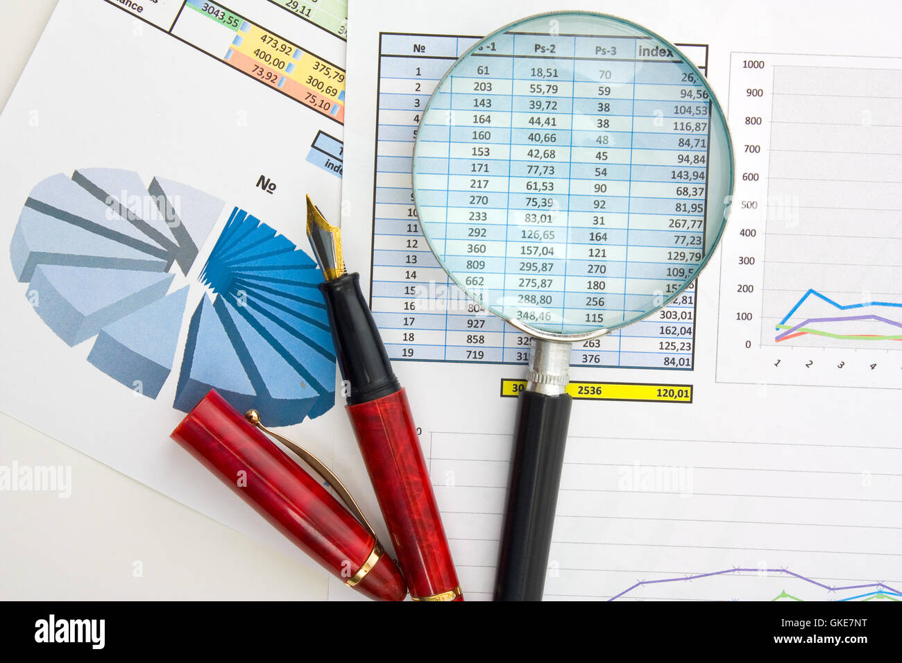 Graphs tables and documents Stock Photo - Alamy