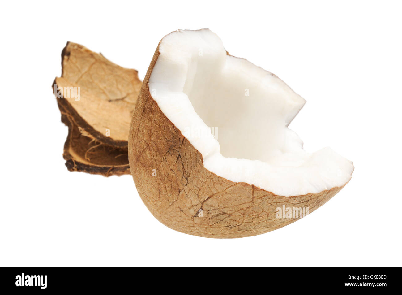 Fresh coconut and coconut shells Stock Photo - Alamy