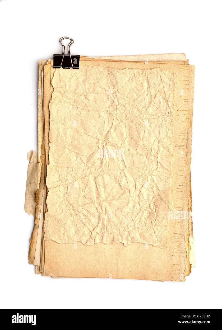 old paper sheets with clip Stock Photo - Alamy