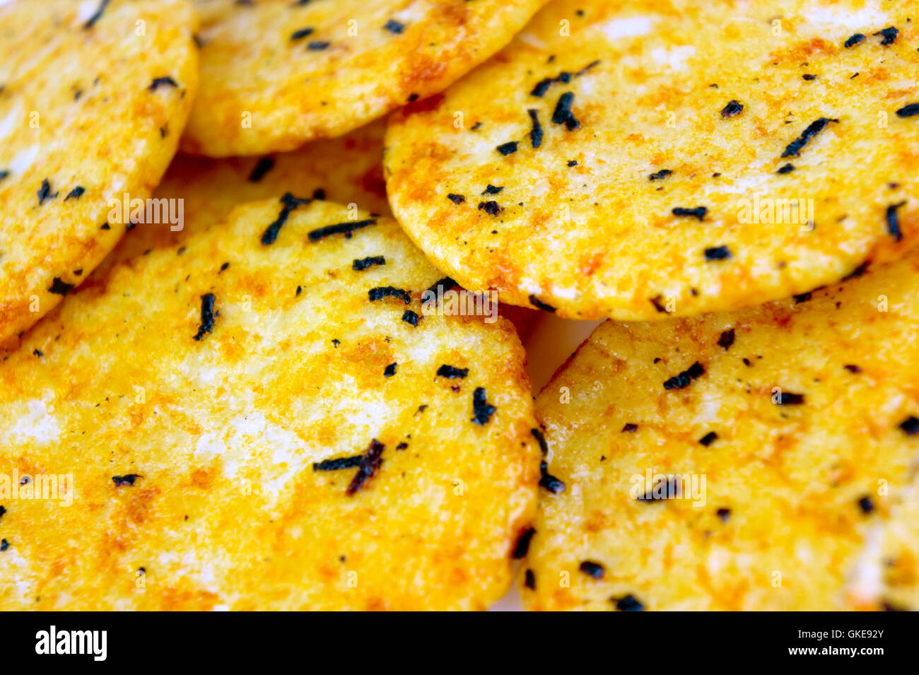 round golden cookies Stock Photo - Alamy