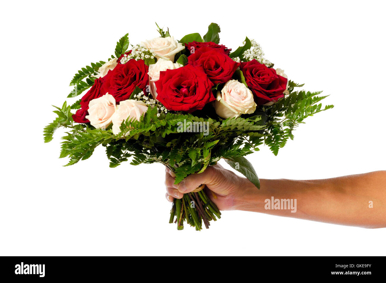 Close up holding bouquet flowers Cut Out Stock Images & Pictures - Alamy