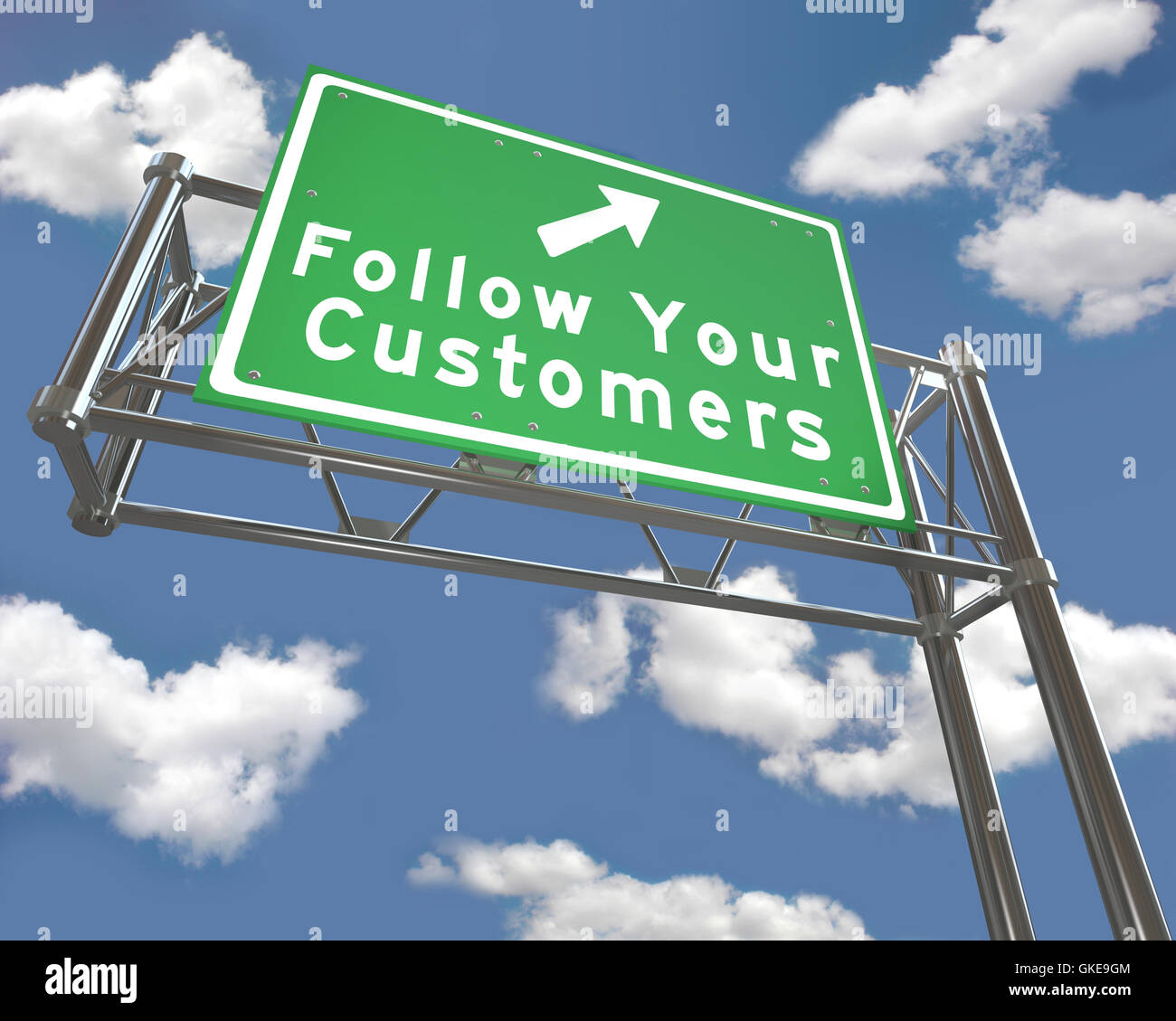 Freeway Sign - Follow Your Customers Stock Photo - Alamy