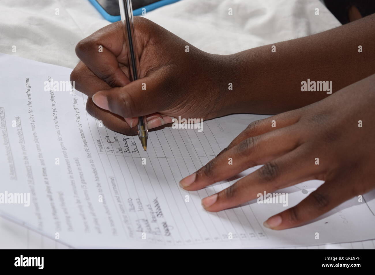 Girl writing table pen ink hi-res stock photography and images - Alamy